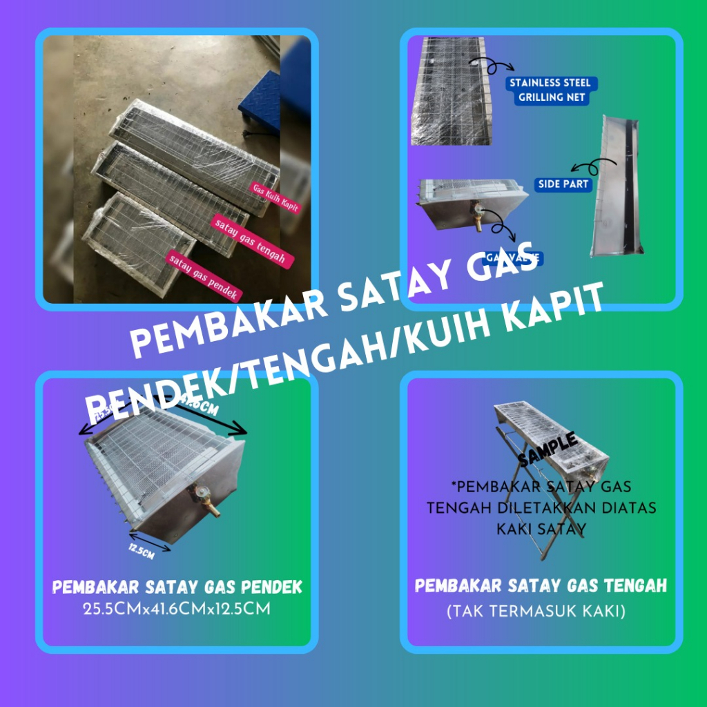 PEMBAKAR SATAY GAS PENDEK/TENGAH DAN GAS KUIH KAPIT | Shopee Malaysia