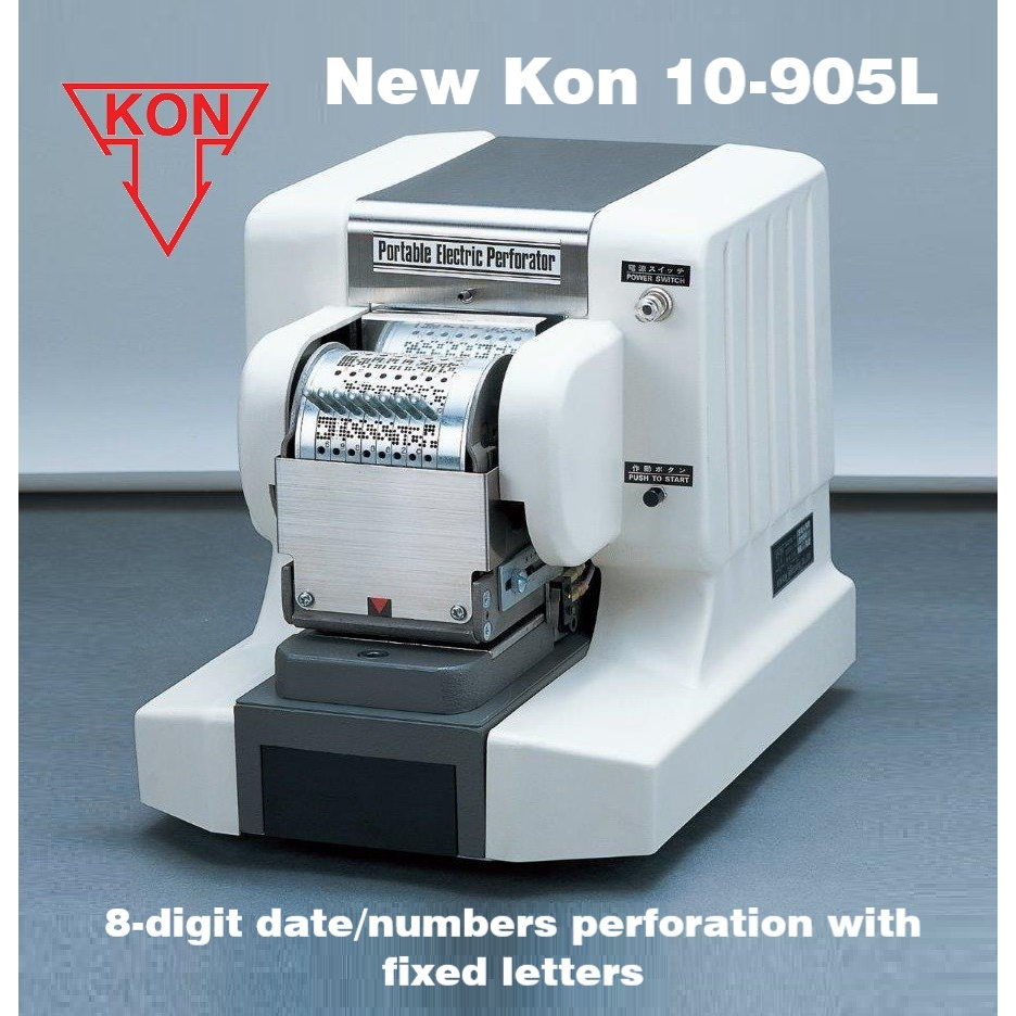 ELECTRIC PERFORATOR MACHINE NEW KON 10-905L Single Line 8 Digit ...