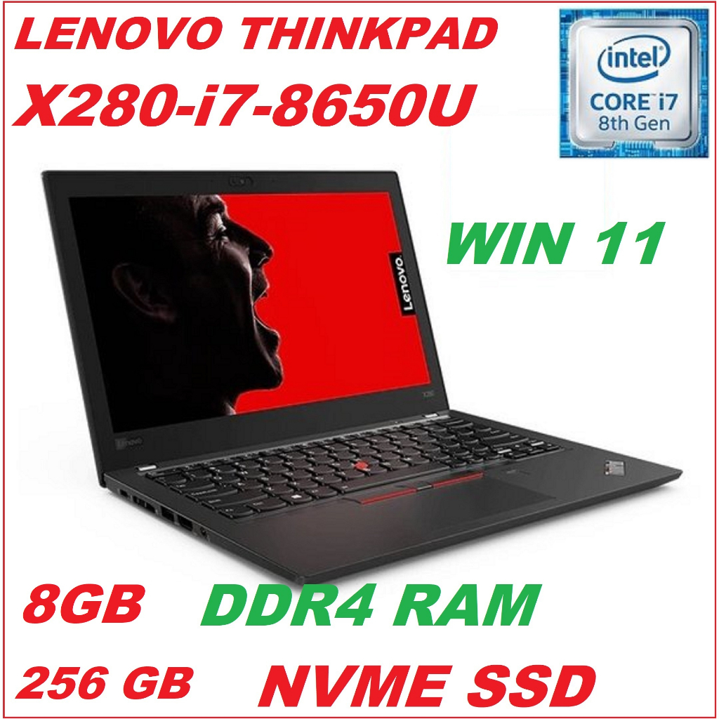 Lenovo Thinkpad X280 Core i7-8550U-8TH GEN- 16 OR 8GB RAM - 256GB NVMe ...