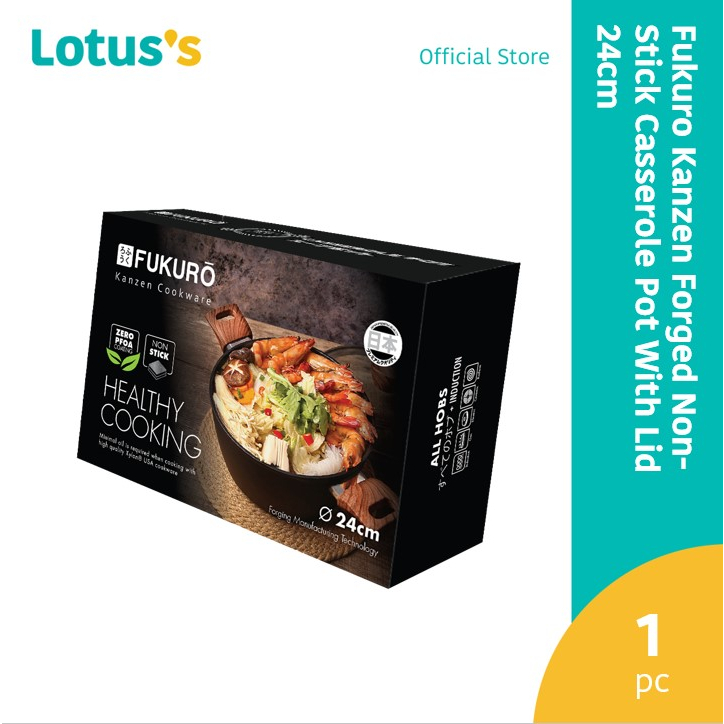 Fukuro Kanzen Forged Non-Stick Casserole Pot With Lid | Shopee Malaysia