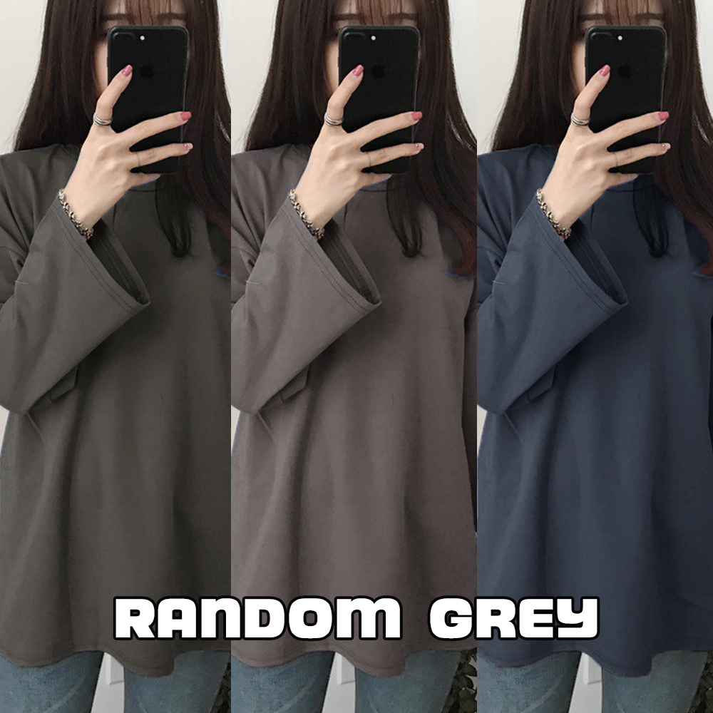 TRACY Spring Autumn Korean Long-sleeve baju T-shirt Lengan Panjang ...