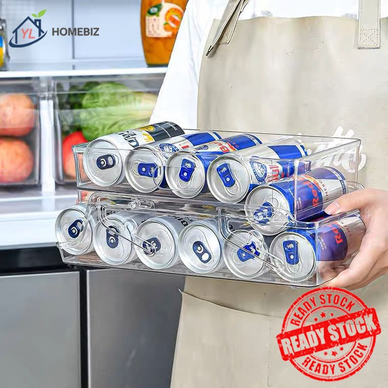 2 Tiers Beverage Storage Box Beer Drink Water Bottle Fridge Jar Fruit ...