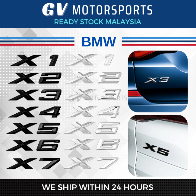 READY STOCK BMW X1 X2 X3 X4 X5 X6 Emblem logo Car Rear Trunk Body Decal ...