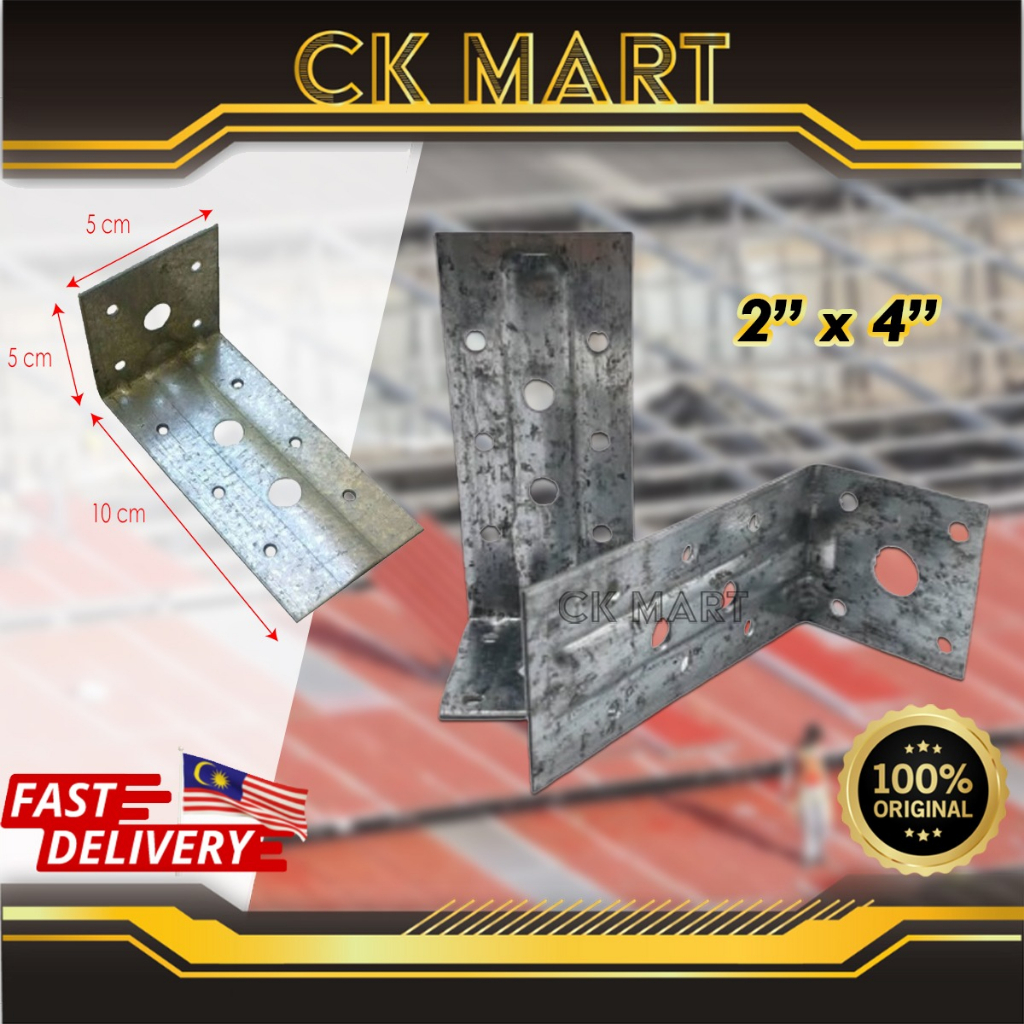 4''x2'''x2'' Galvanized Iron Roofing L Bracket / L Bracket Besi Atap ...