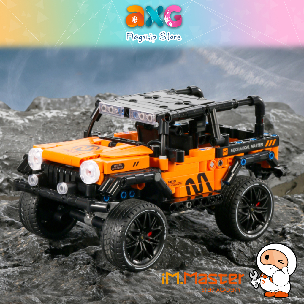 iM.Master Mechanical Master Block Off-Roader Orange Power Vechiles Brick With Pull Back Engine ...