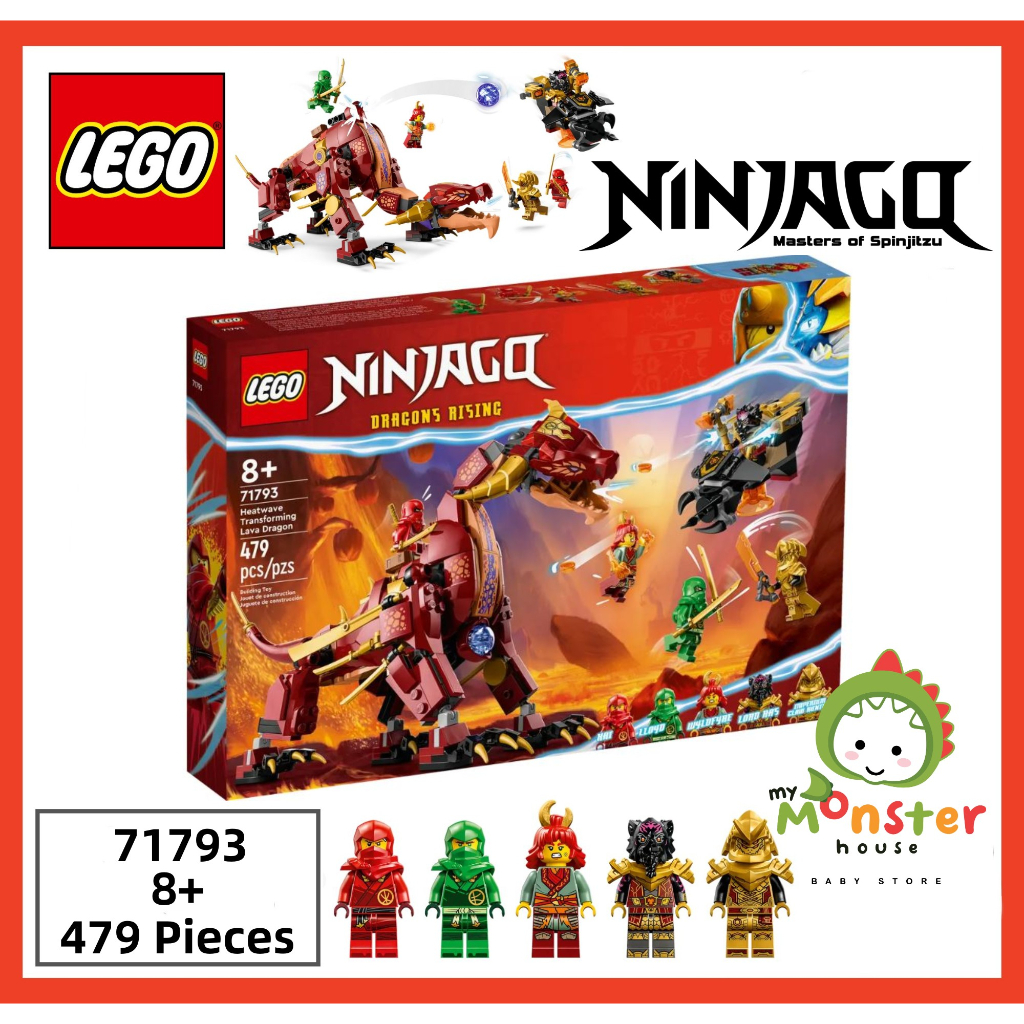 Original LEGO Ninjago 71793 Heatwave Transforming Lava Dragon ( 479 ...