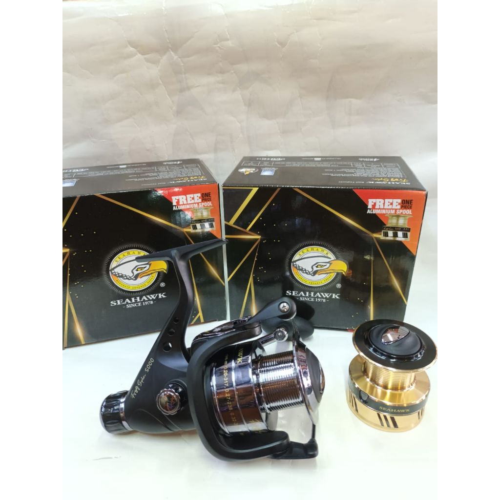 SEAHAWK FROG SPIN FISHING REEL (FREE ALUMINIUM SPOOL) MESIN KATAK ...
