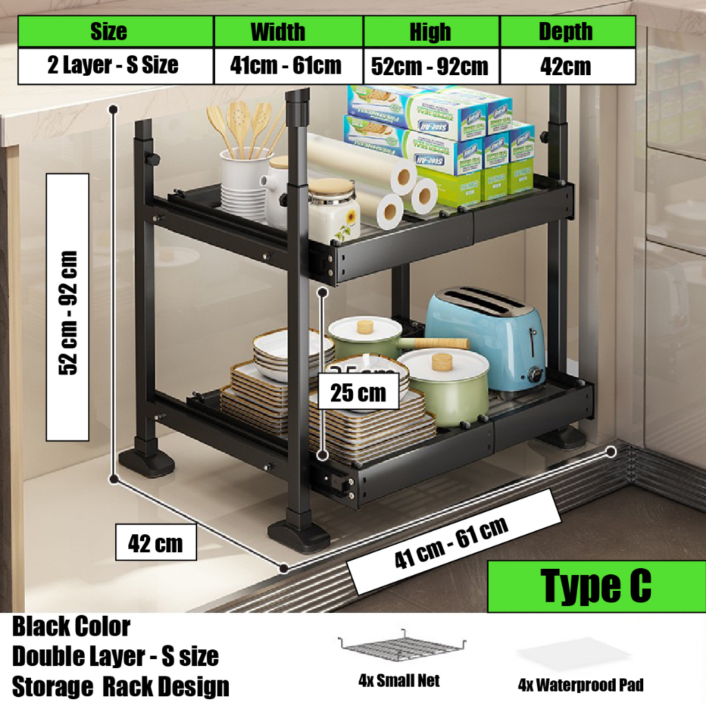 kitchen cabinet pull out dish & bowl rack / multi-function pull out ...