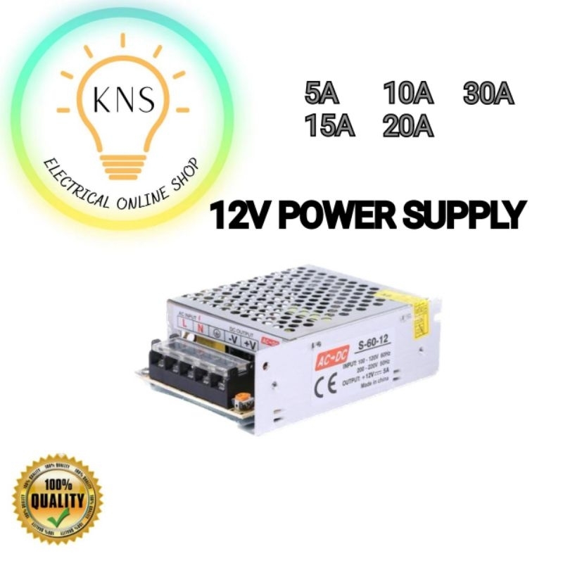 AC TO DC 12V POWER SUPPLY 5A 10A 15A 20A 30A | Shopee Malaysia
