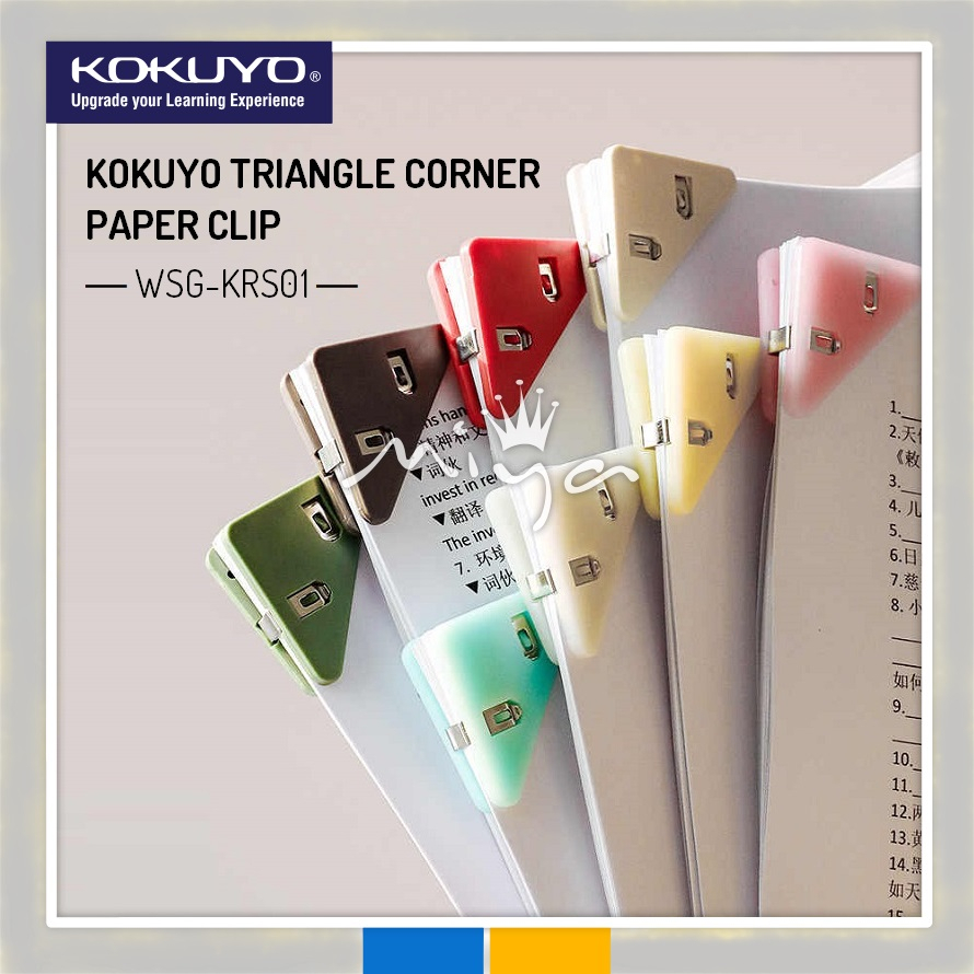 KOKUYO Triangle Corner Paper Clip Prevent Books Curling Corner Clips ...