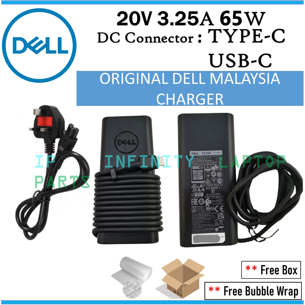 ORIGINAL DELL TYPE C 65W LATITUDE 3390 3410 3490 5289 5310 5320 5420 ...