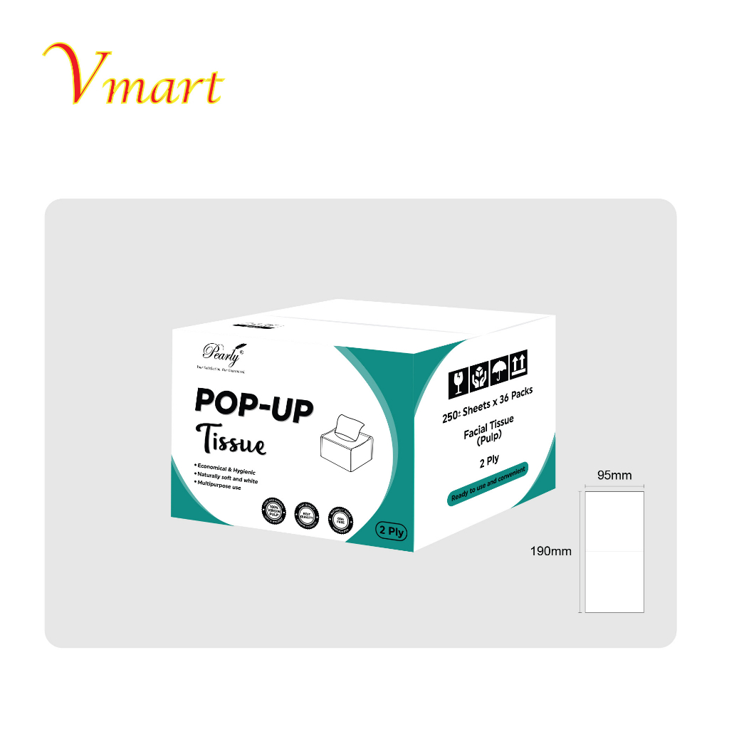 [9000 Sheets] Pearly Pop Up Tissue Pulp / Restaurant Tissue / Table Pop ...
