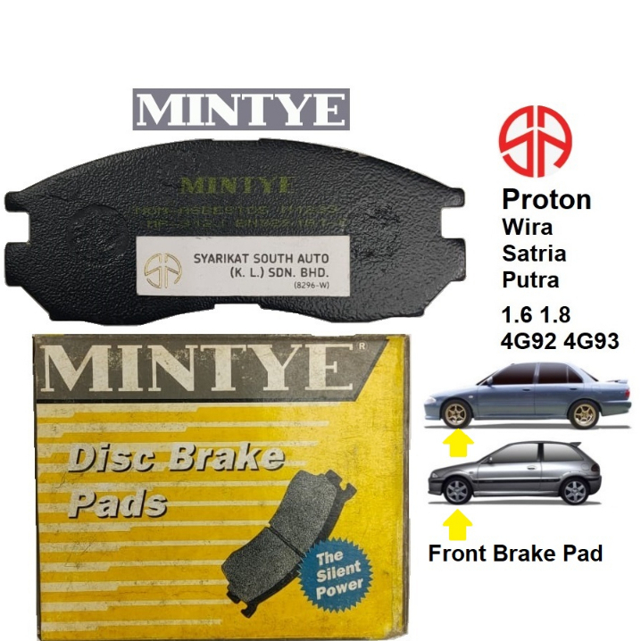 Proton Wira 1.6 1.8 Brake Pad Front Mintye MP-312J Proton Putra C99 Satria C98 C99 Satria GTI ...