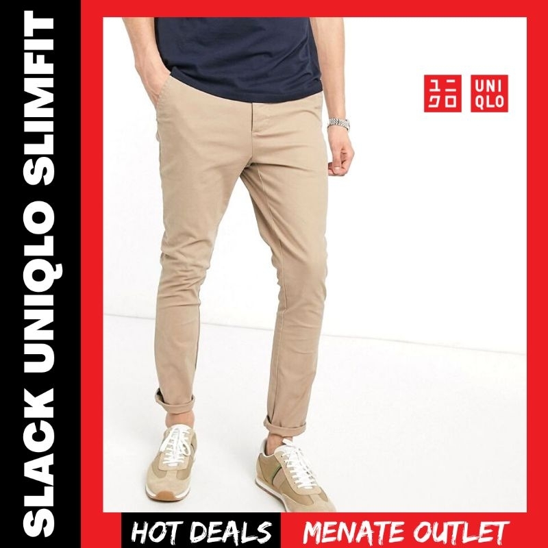 🔥PROMO🔥SLACK UNIQLO SLIM FIT/REGULAR FIT ORIGINAL STRETCH SELVEDGE ...