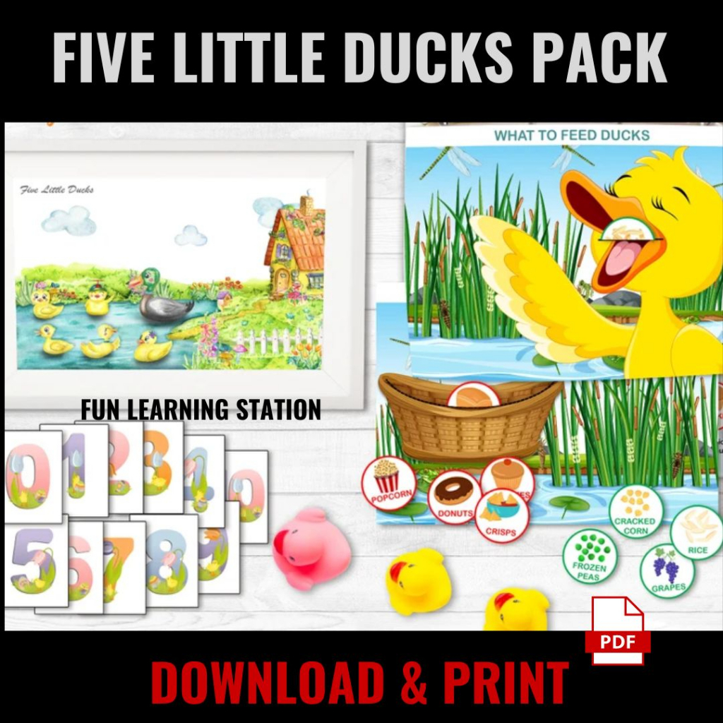 499 (PDF) Five Little Ducks Busy Book I Toddler Preschool Kindergarten ...