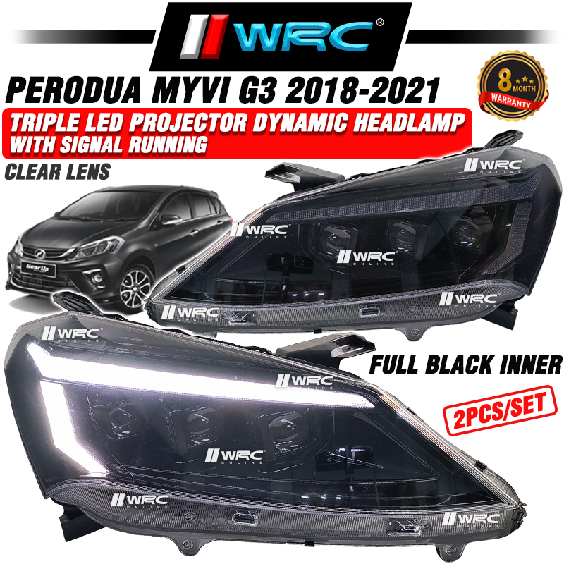Perodua Myvi G3 2018 - 2021 Triple Led Projector Dynamic Headlamp With ...