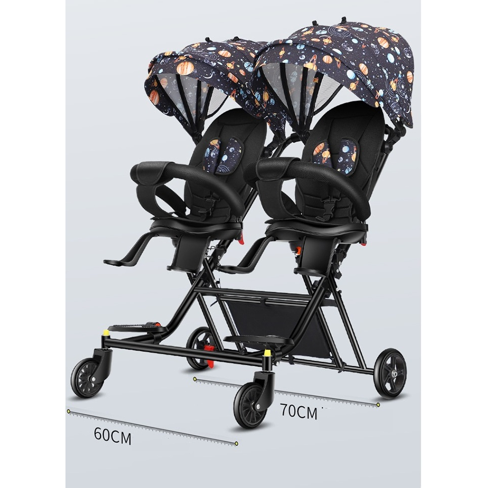 New Twin Magic Stroller Foldable Baby Pushchair Twin Baby Stroller ...