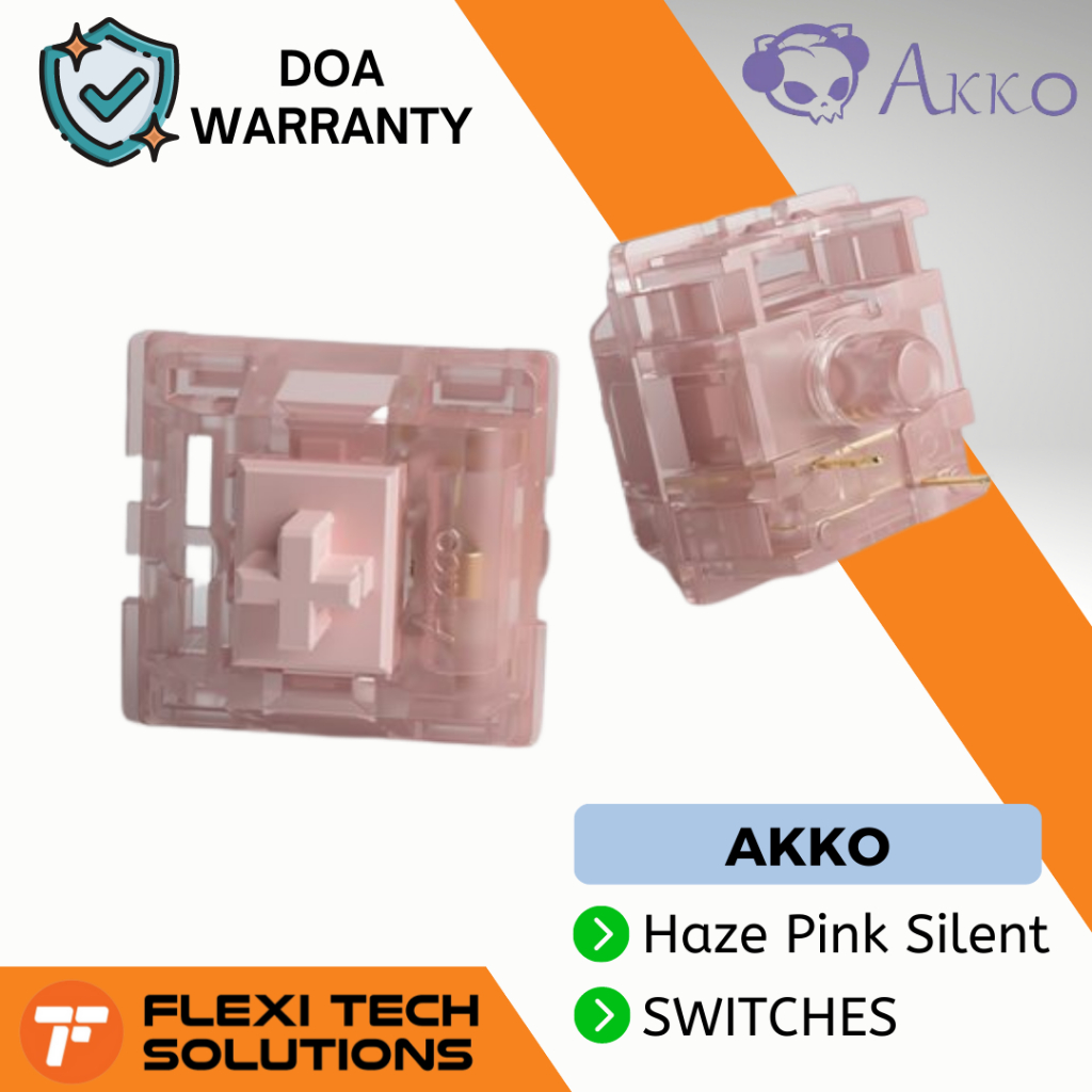 Flexi Tech AKKO Haze Pink Silent Linear Switches Keyboard Switch ...