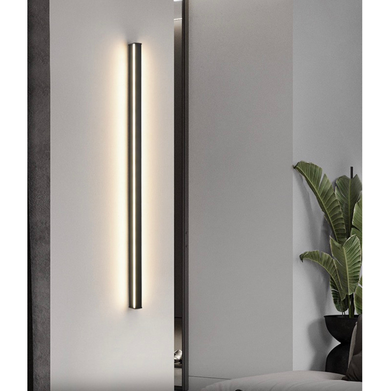 Modern LED Light Long Black Ceiling Light Wall Light Wall Lamp lampu ...