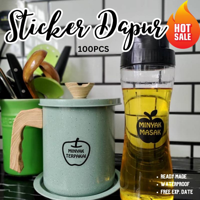 [READYMADE] 100pcs Sticker Dapur / Kitchen Sticker Waterproof 5cm ...