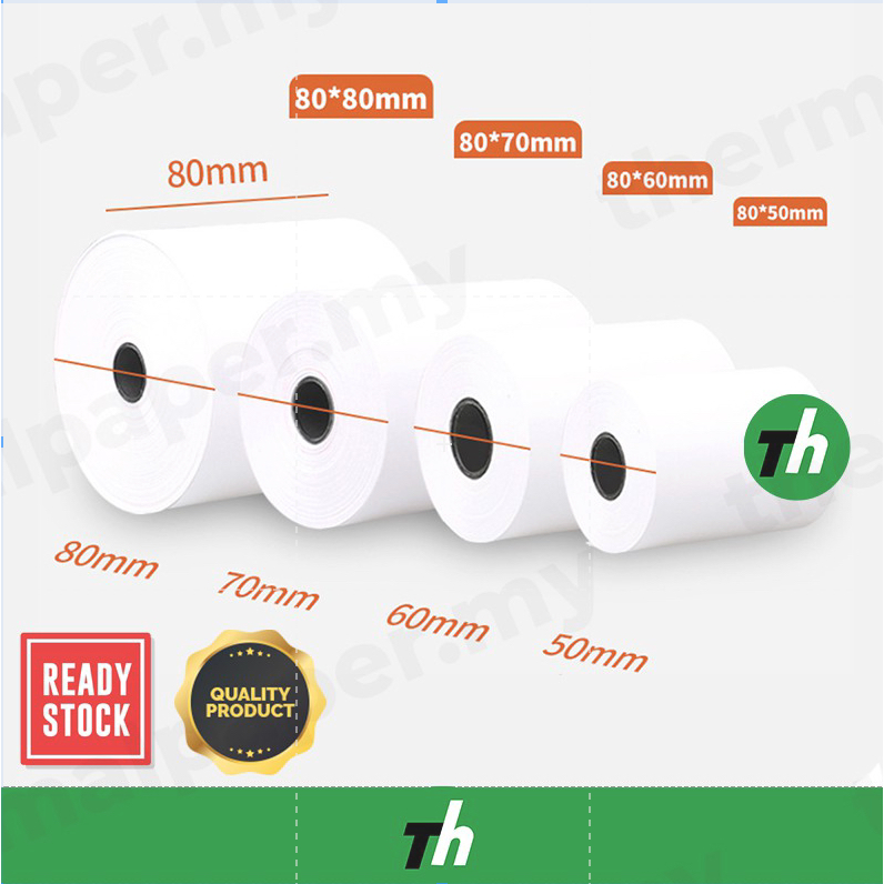 【PROMO 50 ROLLS/BOX】80mm Thermal Paper Rolls Thermal Receipt Paper POS ...