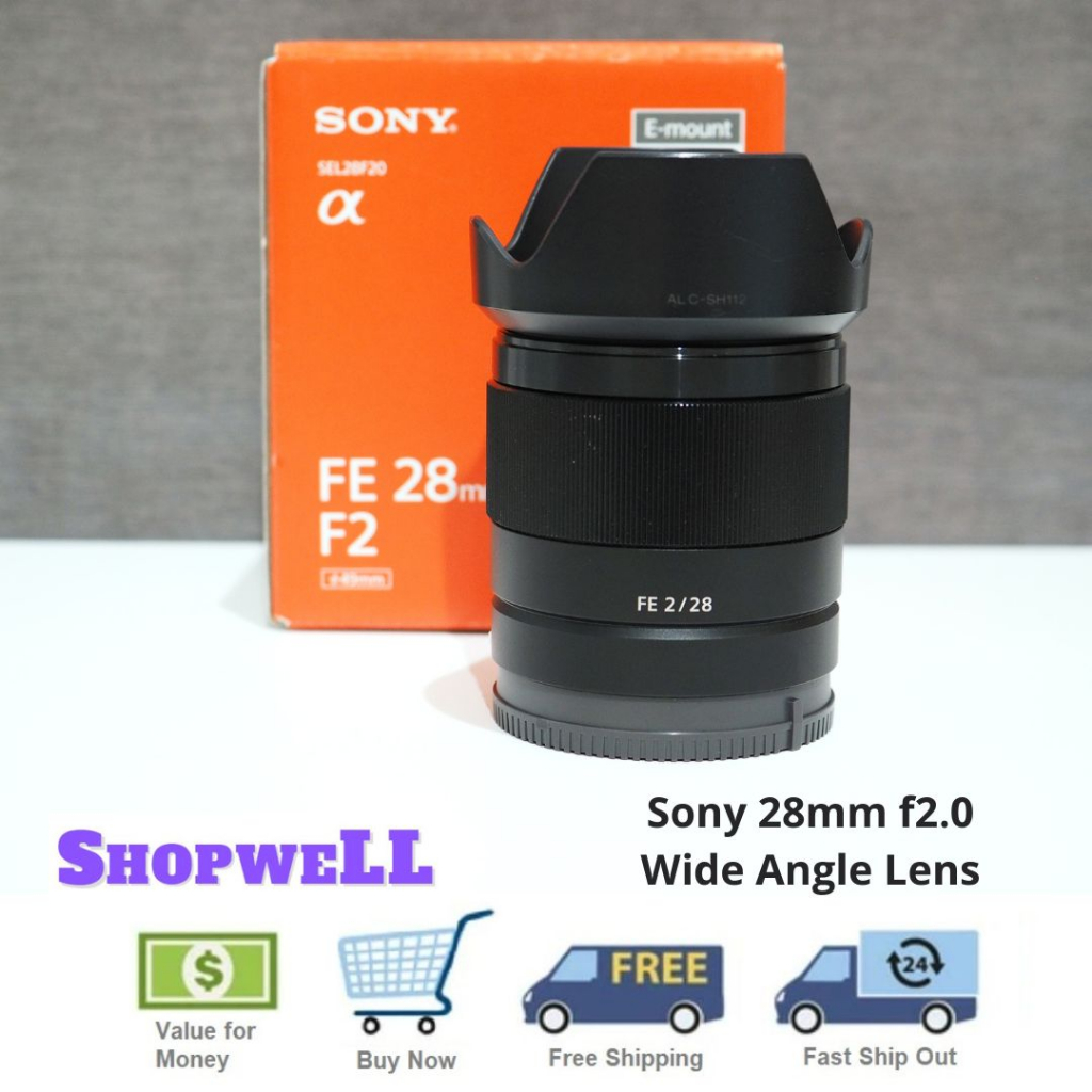 Used Sony 28mm F2.0 FE Full Frame Wide Angle lens for A7 A7ii A7R A7Rii ...