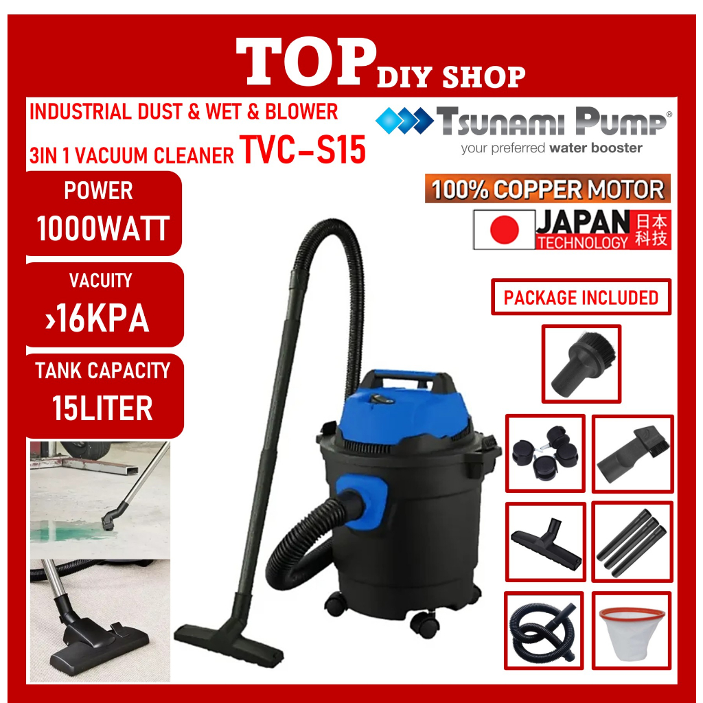 Tsunami Vacuum Cleaner TVC-S15 3 In 1 Industrial Dust And Dry Blow ...