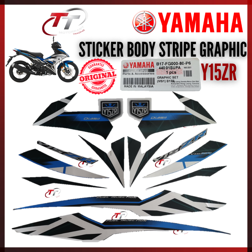100% ORIGINAL YAMAHA Y15ZR V2 Y15 ZR YSUKU STICKER BODY STRIPE GRAPHIC ...
