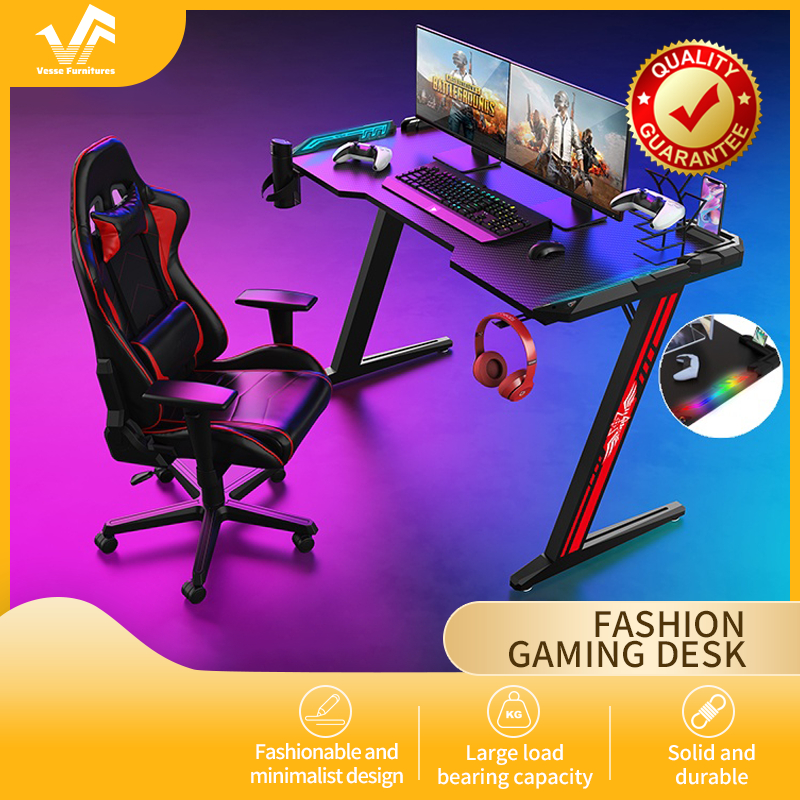 Free shipping！tmax Z-shaped L120/140cm Gaming Table Gaming Desk With ...