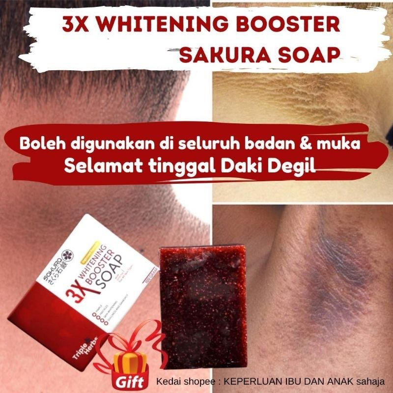 SABUN SAKURA 1kotak 100g ORIGINAL 💕 3x WHITENING BOOSTER SABUN SAKURA ...