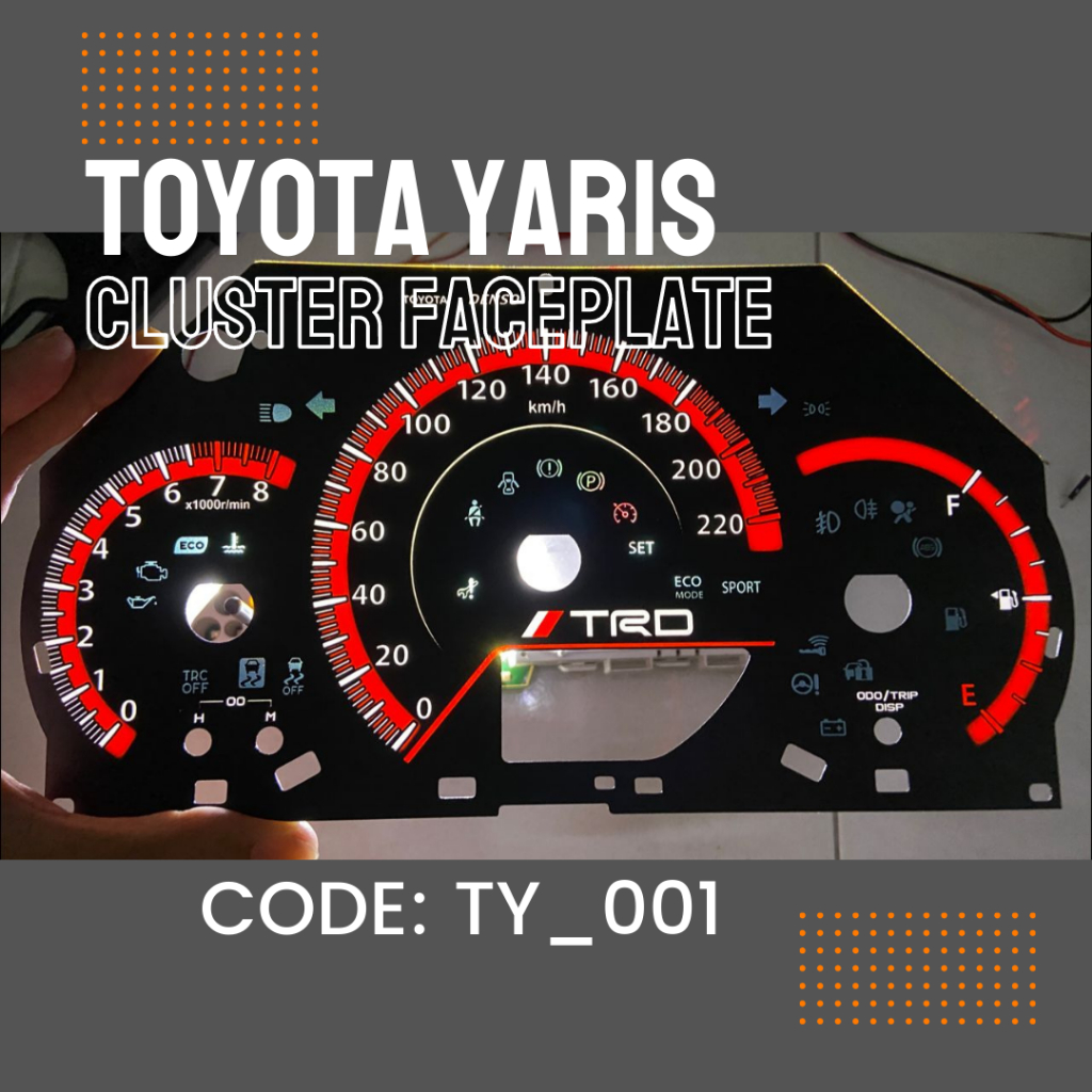 TOYOTA YARIS AUTOMATIC CLUSTER FACE PLATE PANEL METER SPEEDOMETER ...