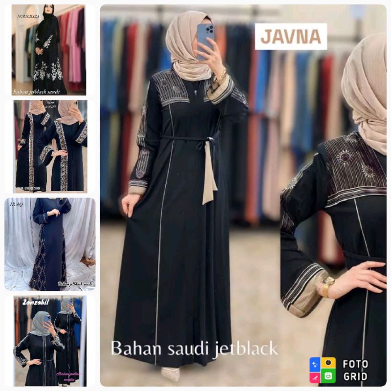Jubah Abaya Robe Dress Sulam Bunga Style Dubai Saudi Arab Baju Raya ...