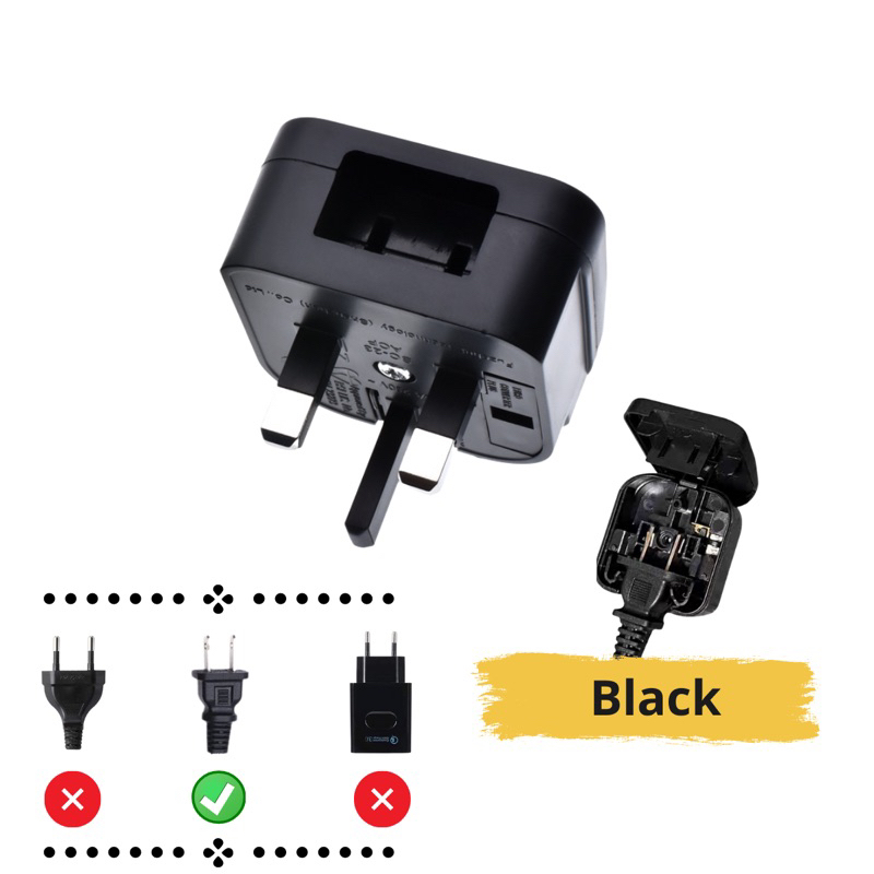 (EU TO UK | FUSED) EURO/US 2 Pin Plug Converter / 2 Pin To 3 Pin Plug ...