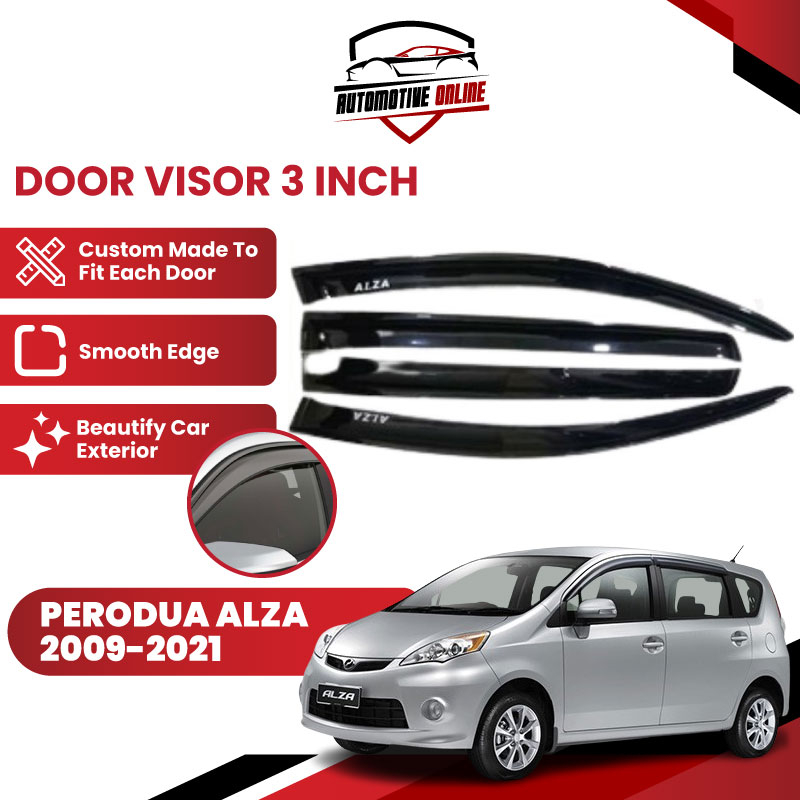 PERODUA ALZA 2009-2021 DOOR VISOR 3 INCH (4 PIECES/1 SET) | Shopee Malaysia