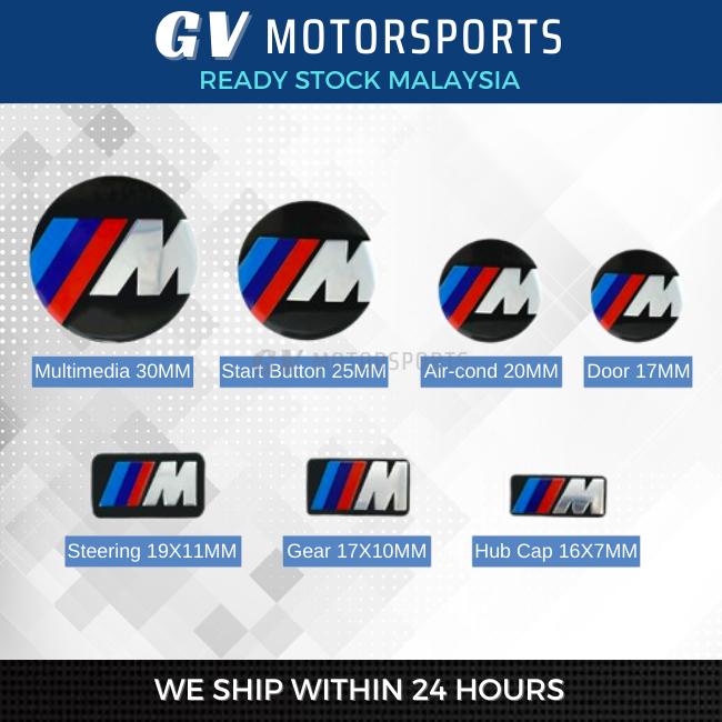 READY STOCK BMW Performance Emblem Car Aluminum Sticker Logo X1 X3 X4 ...