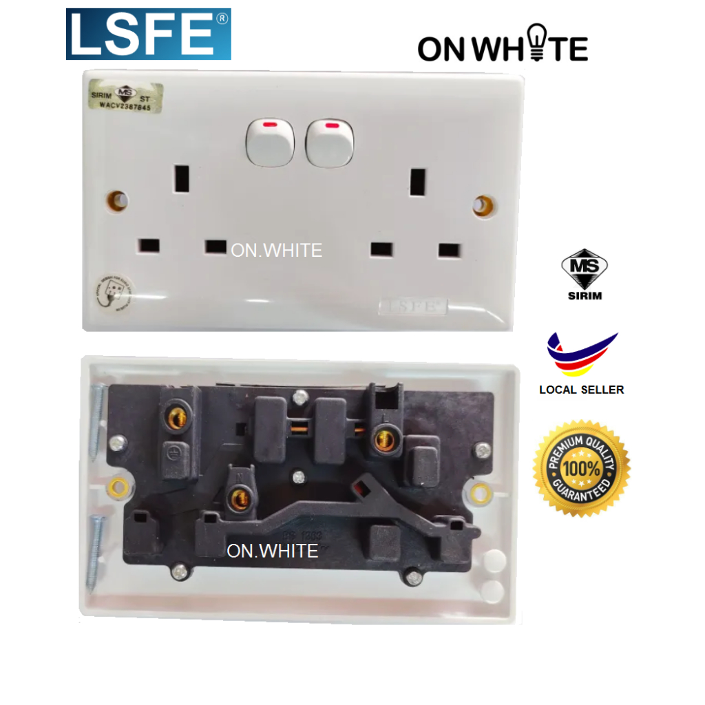 13A 2 Gang Switch Socket Outlet 2 point socket DOUBLE SUITABLE FOR 3" X ...