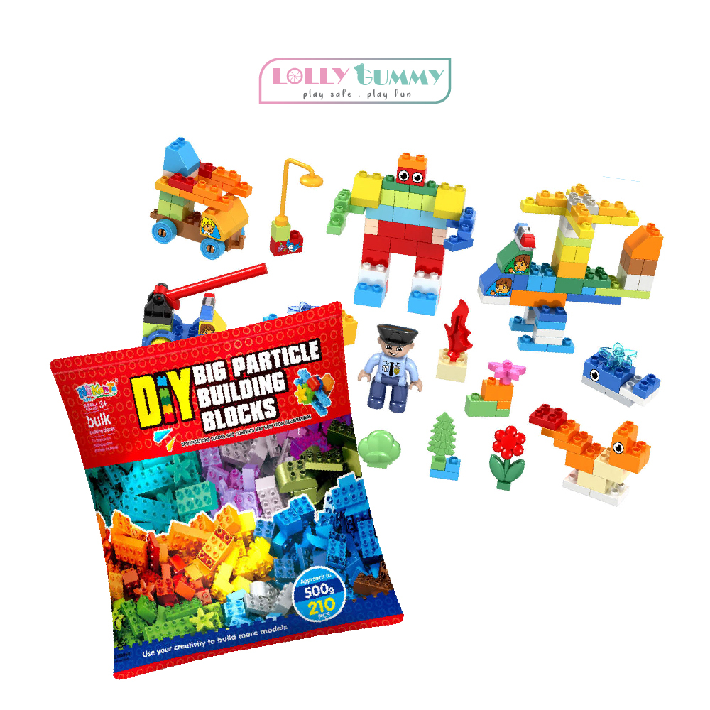 LOLLY GUMMY Nukante DIY Big Particle Building Blocks (210PCS) | Shopee ...