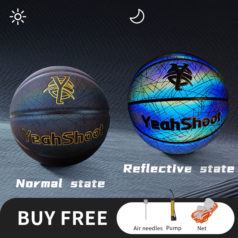 Holographic Glowing Reflective Basketball, Luminous Flashing Basketball ...