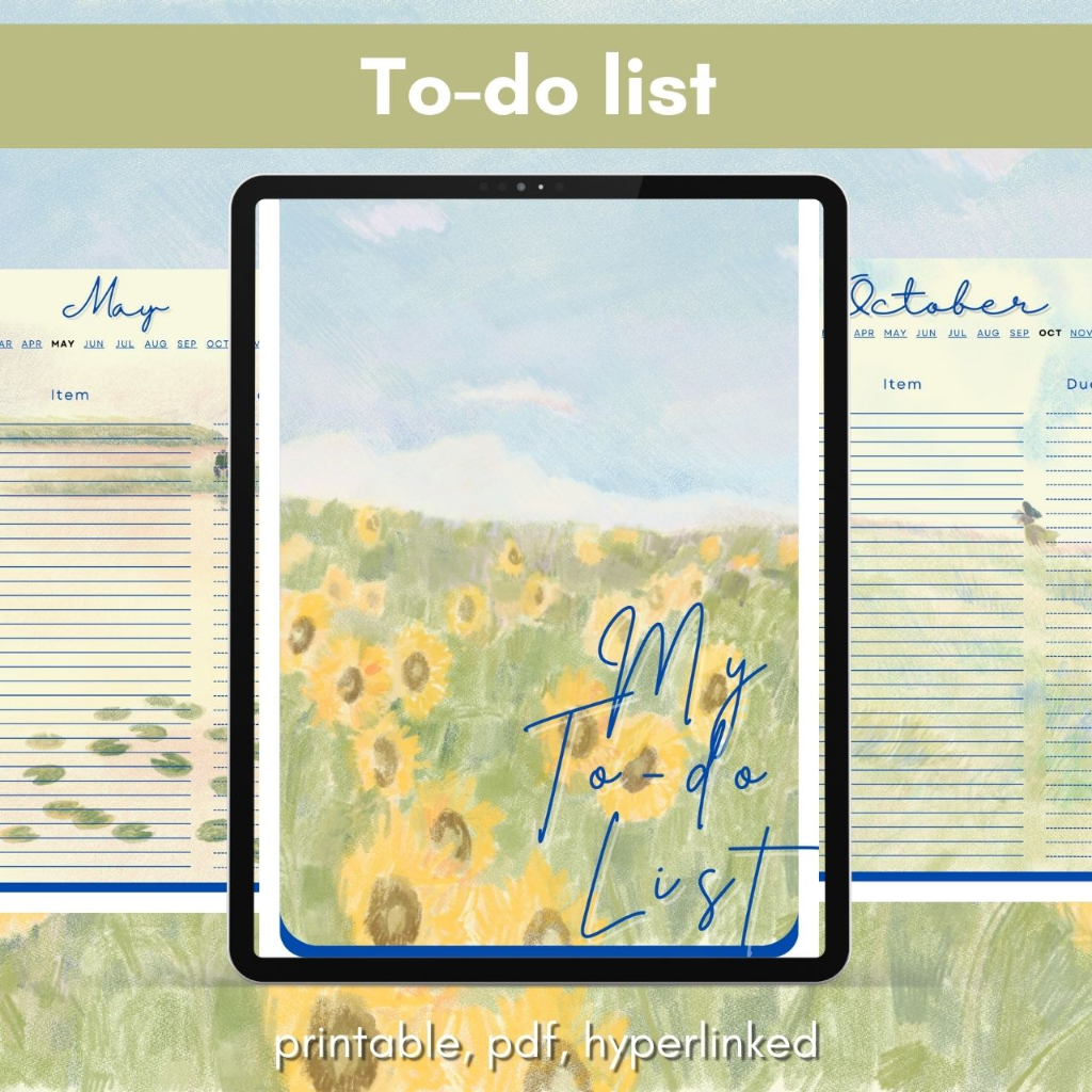 [PDF] Digital & Hyperlinked, Printable Monthly To-do List - Design D ...