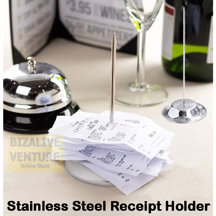 Stainless Steel Restaurant Receipt Holder | Receipt Check Spindle ...