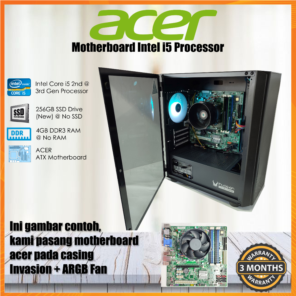 Motherboard Acer Socket LGA 1155 + Intel Core i5 Processor, DDR3 RAM ...
