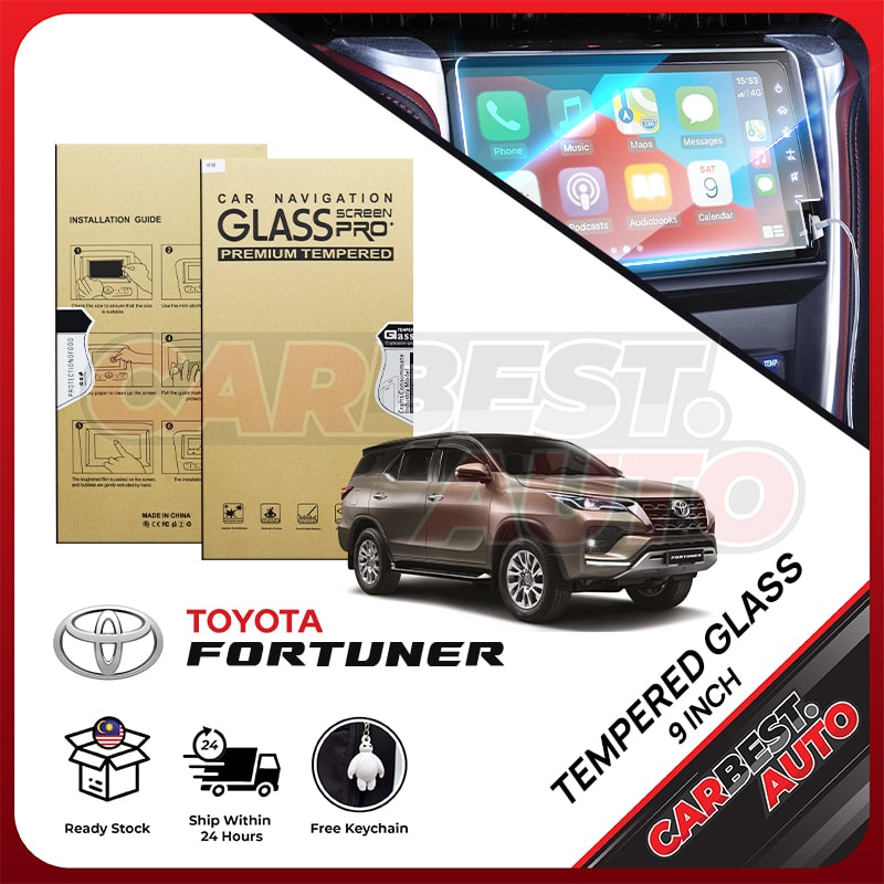 TOYOTA FORTUNER 9'"Head Unit Screen Infotainment Tempered Glass Screen ...
