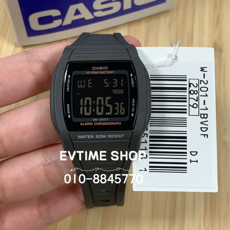 100% ORIGINAL CASIO DIGITAL W-201-1BVDF / W-201-1BV / W-201-1B / W-201-1 / W-201 FULL BLACK ...