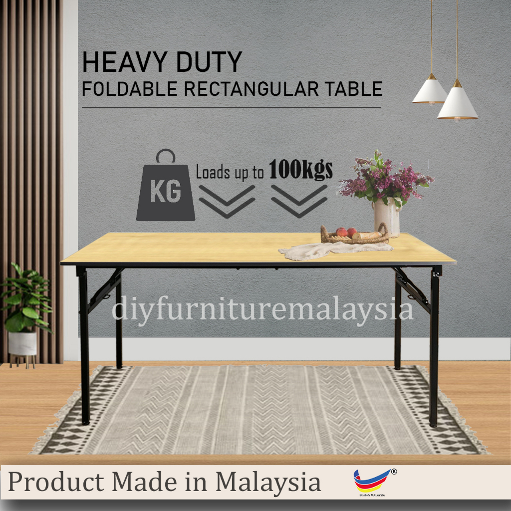 Heavy duty Rectangular foldable table (MAPLE COLOR) | Banquet Table ...