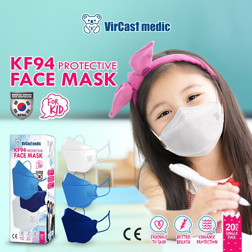 VIRCAST MEDIC KF94 Protective Face Mask For Kids 20's | Shopee Malaysia