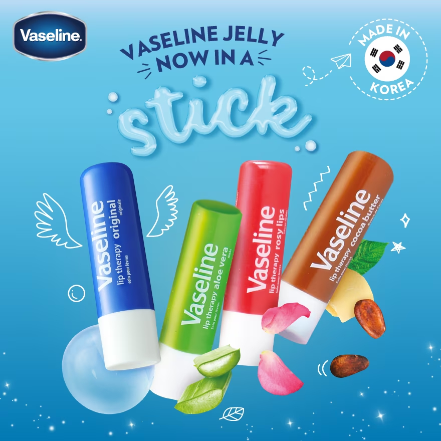 Vaseline Lip Therapy Lipstick with Petroleum Jelly 4.8g Original Rosy ...