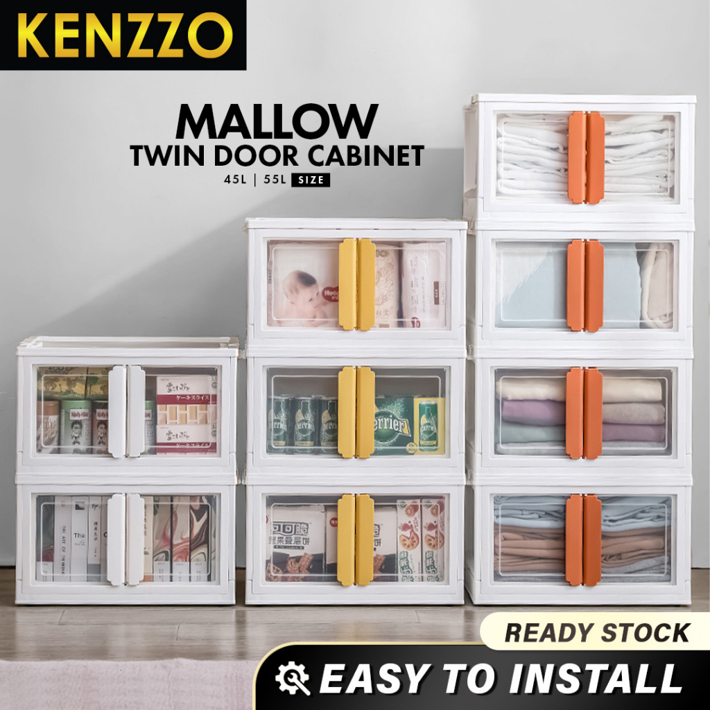 Stock Clearance KENZZO : Mallow Foldable Plastic Cabinet Storage Box ...