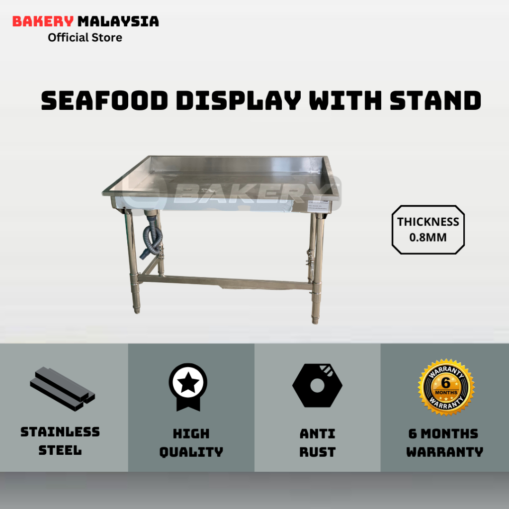 Stainless Steel Seafood Display With Stand For Fish/Fresh Food/Medan ...