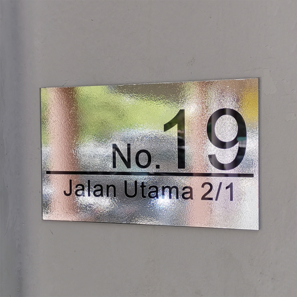 Acrylic Tanam Rumah Plate Tulisan Di Dalam Hitam Huruf House Number ...