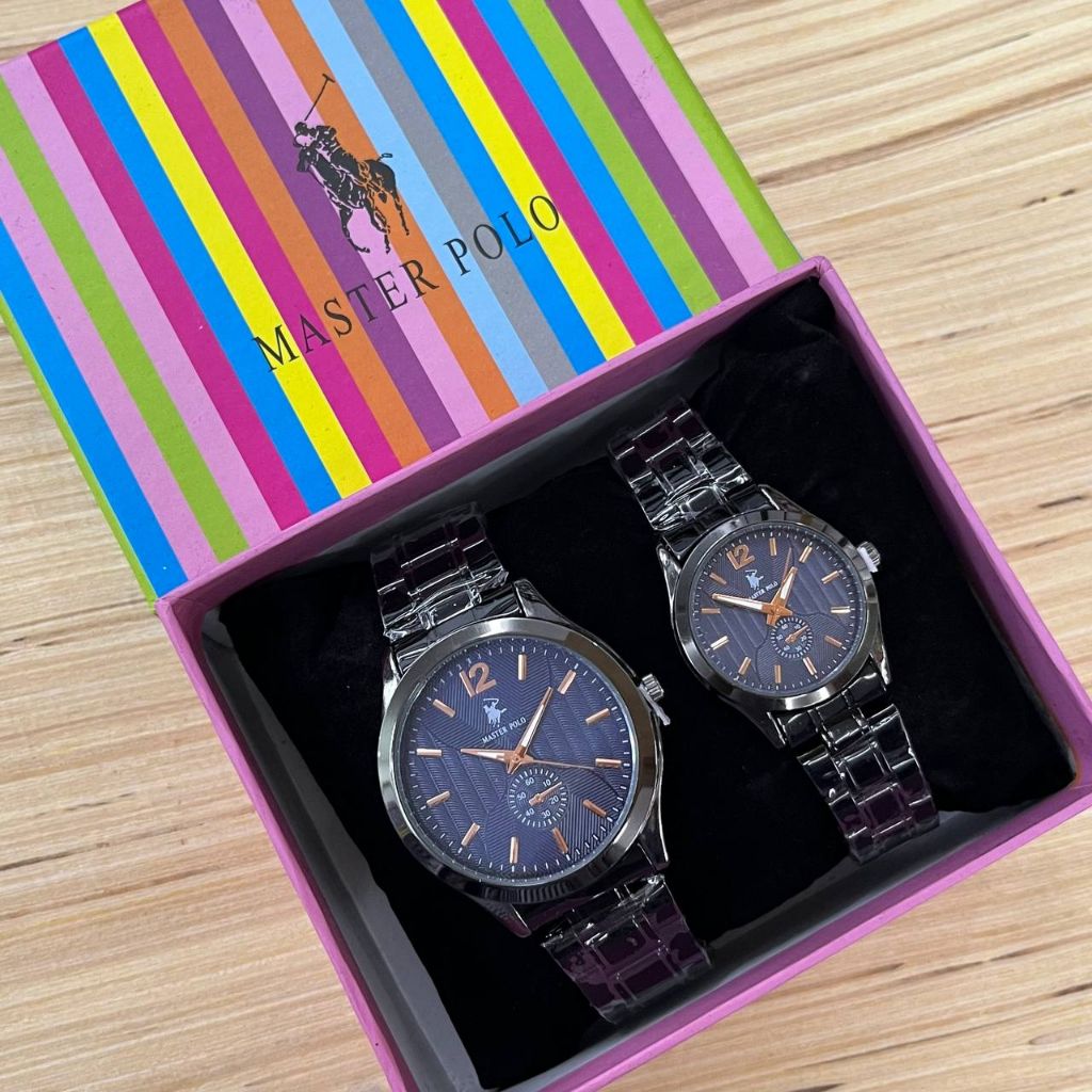 Original Master-Polo Watch Couple set Men & Women Stainless Steel Watch ...